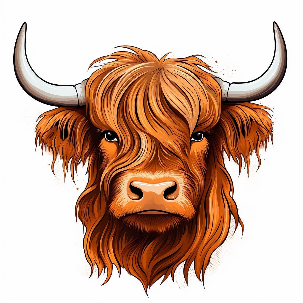 Highland Cow Cartoon Printable Clipart 20 Instant Digital Downloads - Etsy