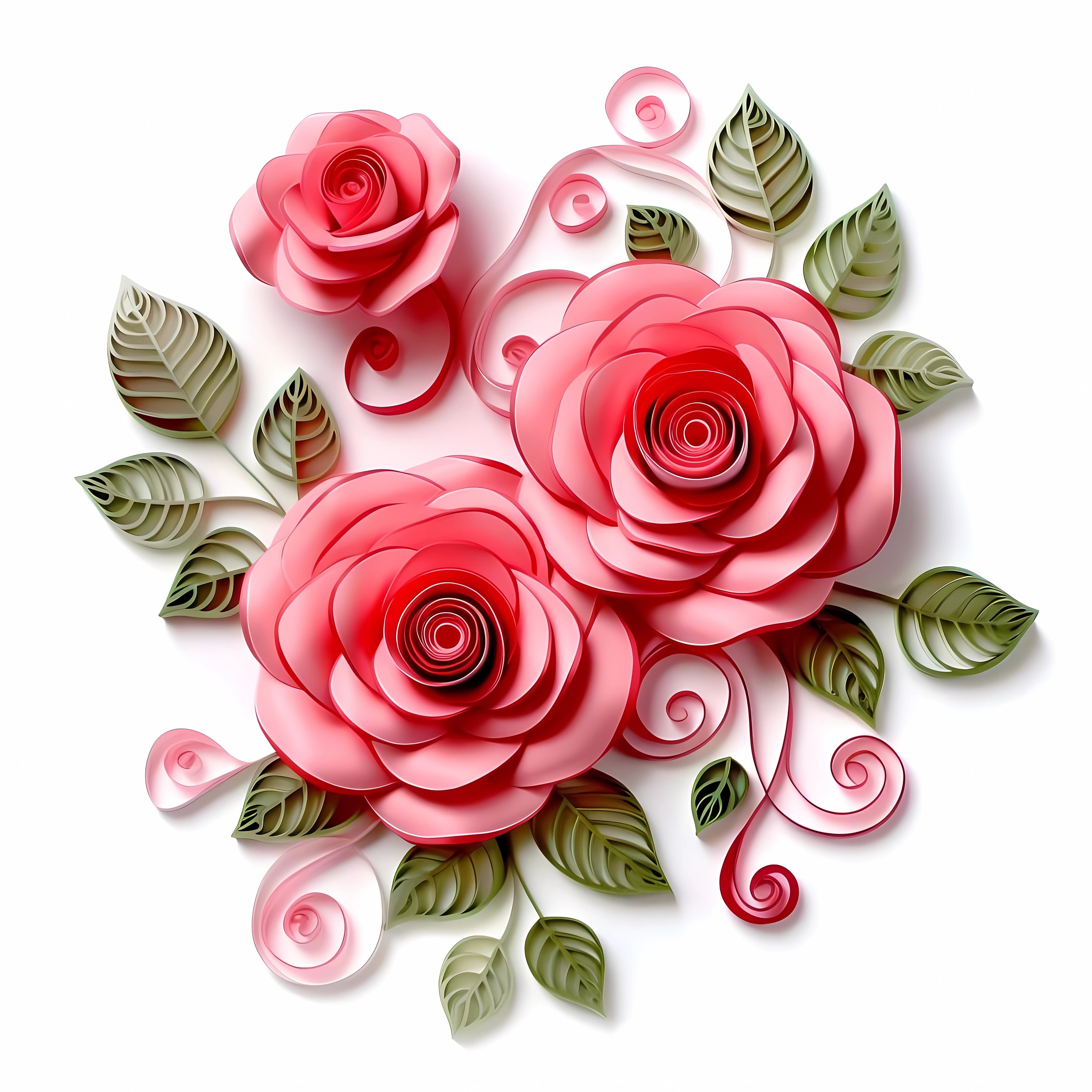 20 Quilling Rose Flower Colorful Clip Art Digital Downloads. - Etsy