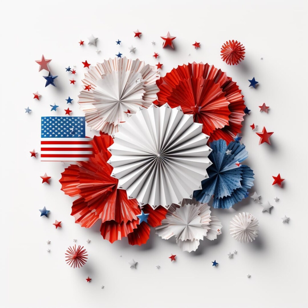 4th of July Themed Red White Blue Clipart 20 High Quality Jpgs Digital ...