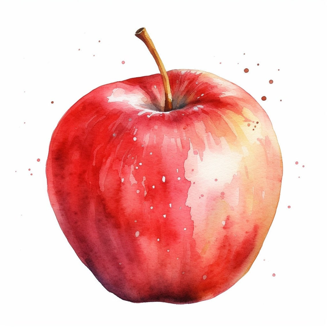 Watercolor Apple Clipart 20 Printable High Quality Jpgs Digital ...