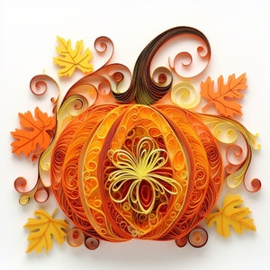20 Quilling Pumpkins Colorful Holiday Fall Season Clip Art Digital ...
