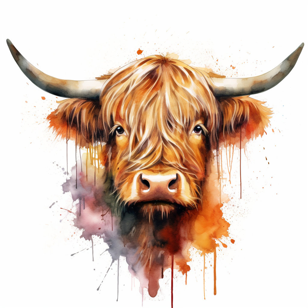 Watercolor Highland Cow Printable Clipart 20 Digital Downloads - Etsy