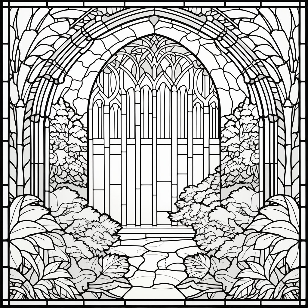 Stained Glass Adult Coloring Pages 60 Printable Instant - Etsy