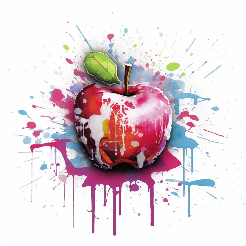 Graffiti Apple Clipart 20 Printable High Quality Jpgs Digital Download ...