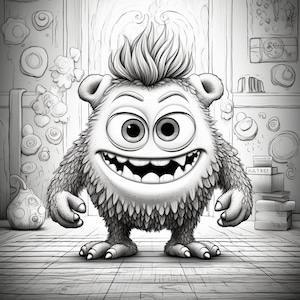 Monster Coloring Book Friendly Funny Printable 50 Digital Downloads - Etsy