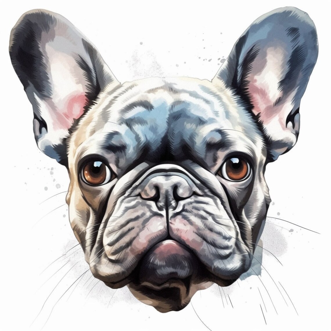 French Bulldog Frenchie Clipart Dog Art Printable 20 Digital - Etsy