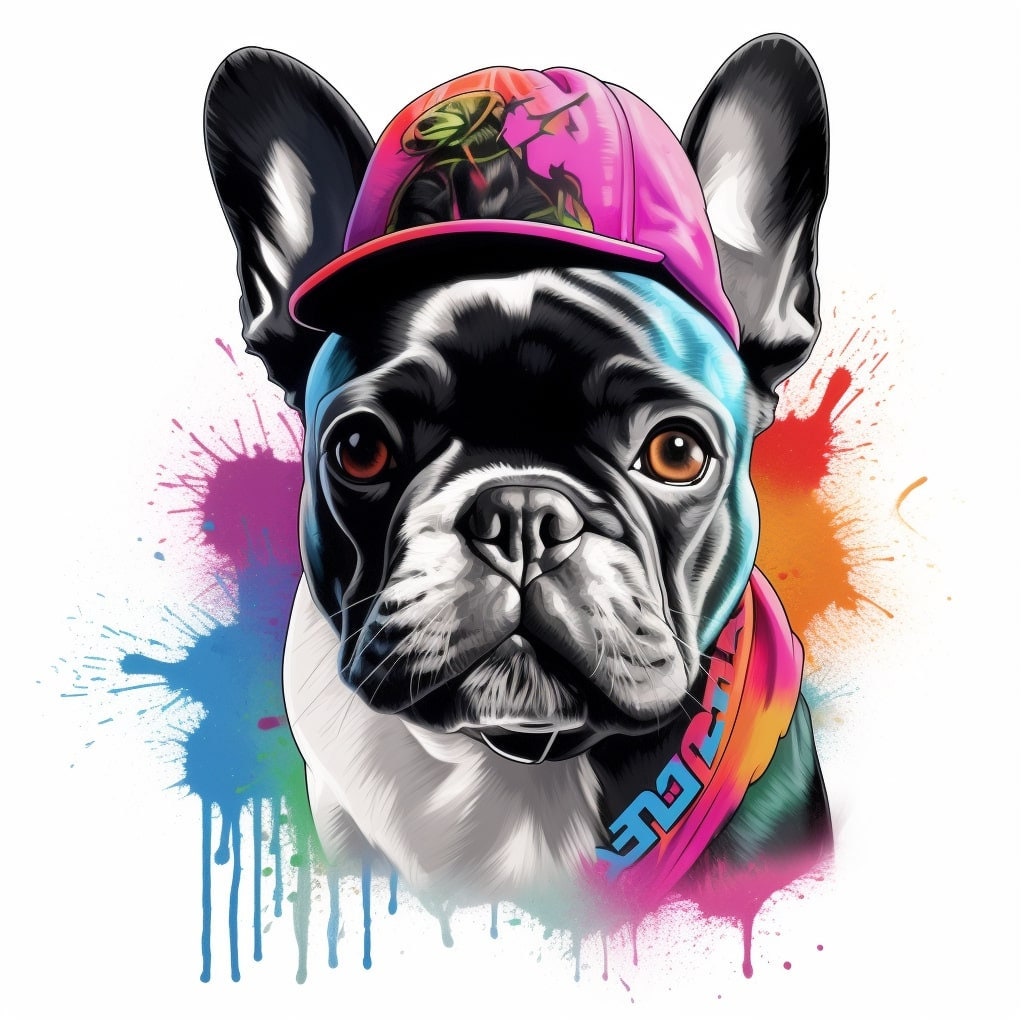 Graffiti Style French Bulldog Frenchie Clipart Dog Art Printable 20 ...