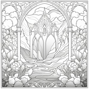 Stained Glass Adult Coloring Pages 60 Printable Instant Digital ...