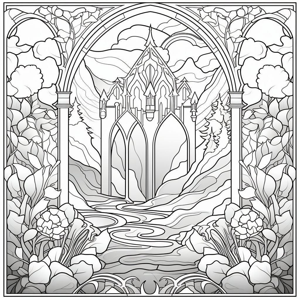 Stained Glass Adult Coloring Pages 60 Printable Instant - Etsy