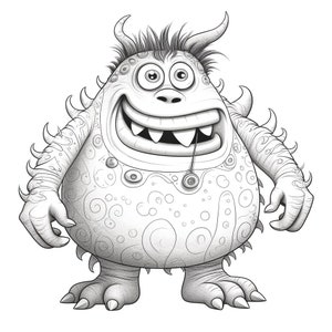 Monster Coloring Book Friendly Funny Printable 50 Digital Downloads - Etsy