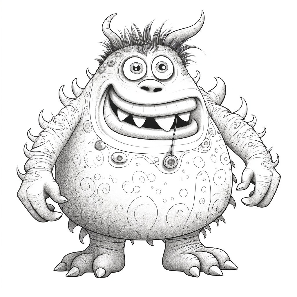 Monster Coloring Book Friendly Funny Printable 50 Digital Downloads - Etsy