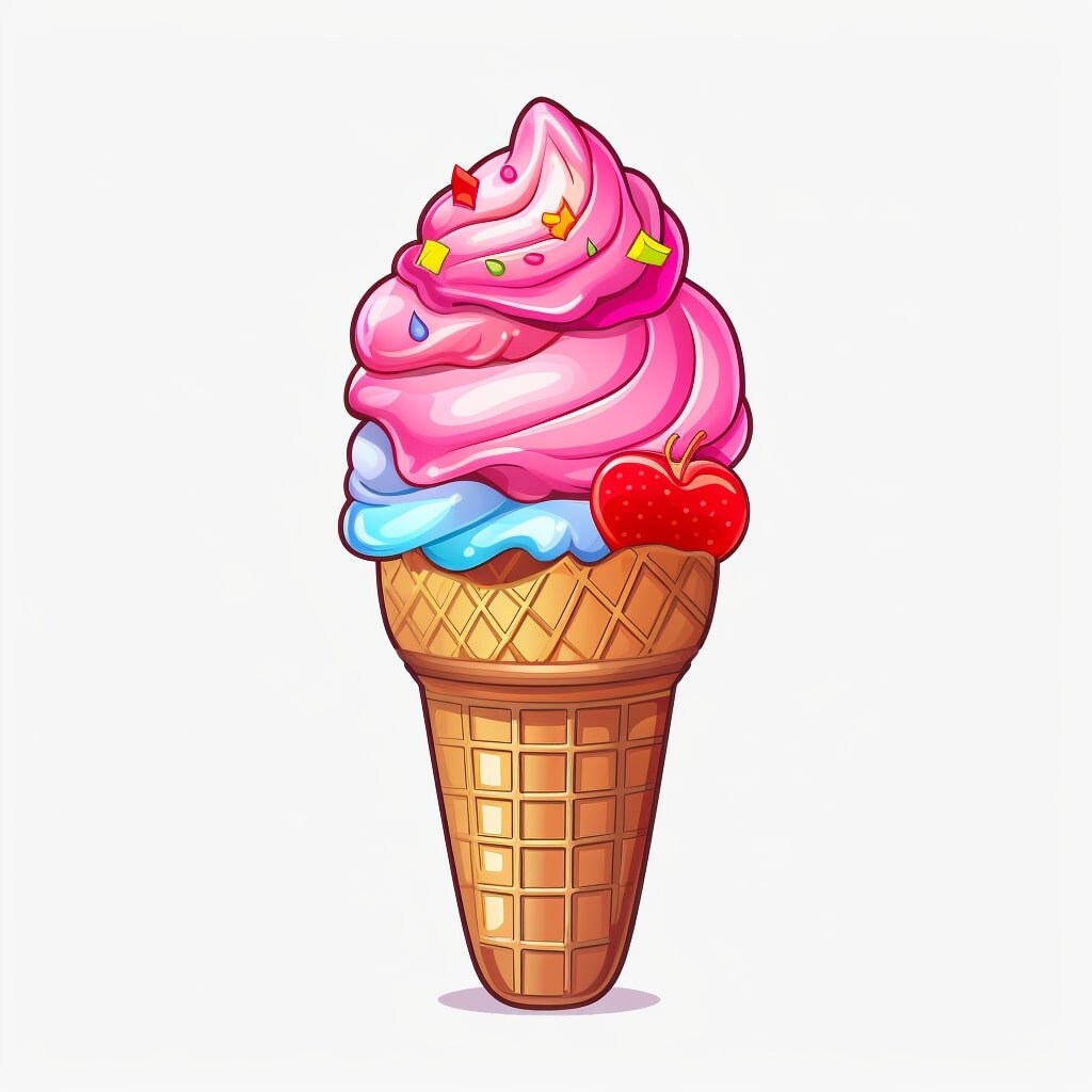 Ice Cream Cone Colorful Clipart Art Printable 20 High Quality Jpgs ...