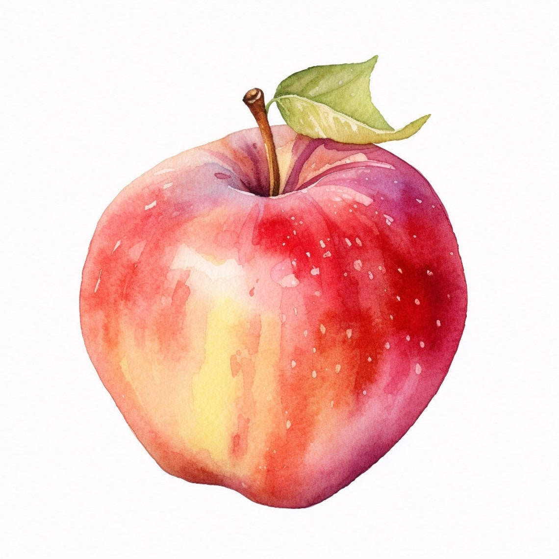 Watercolor Apple Clipart 20 Printable High Quality Jpgs Digital ...