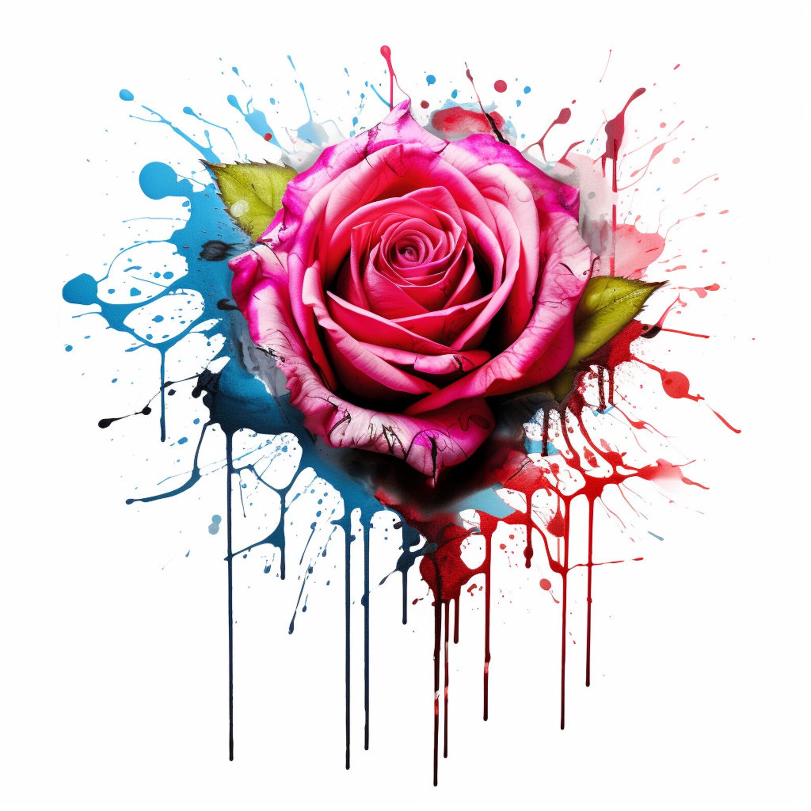 Graffiti Rose Petal Clipart 20 Printable High Quality Jpgs Digital ...