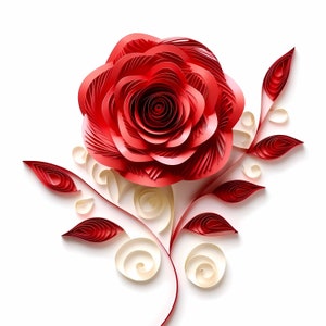 20 Quilling Rose Flower Colorful Clip Art Digital Downloads. - Etsy