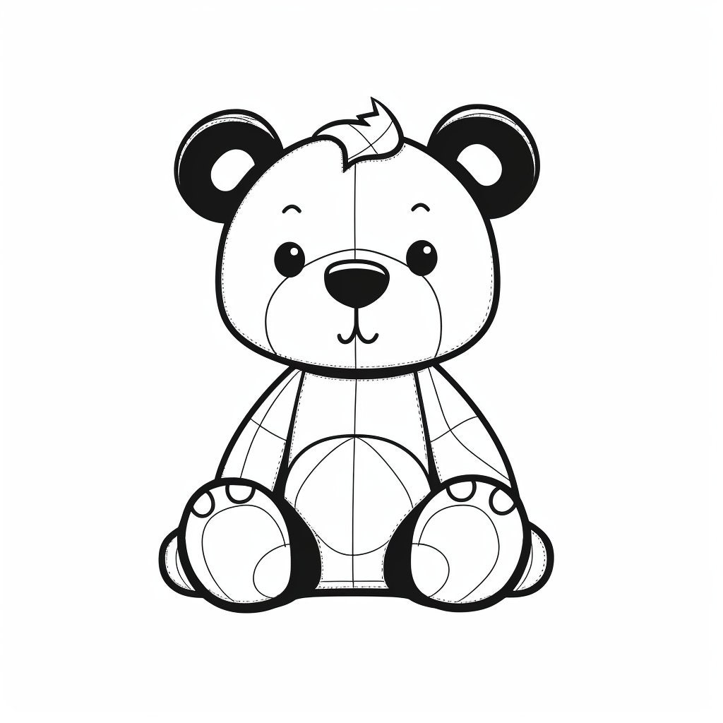 Teddy Bear Simple Coloring Pages 50 Printable Digital Downloads - Etsy