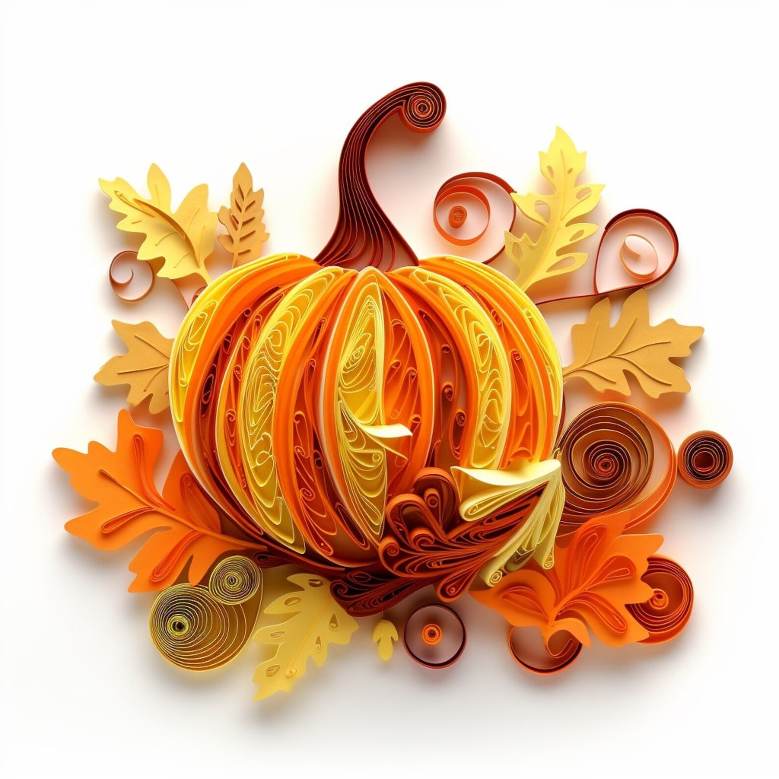 20 Quilling Pumpkins Colorful Holiday Fall Season Clip Art Digital ...