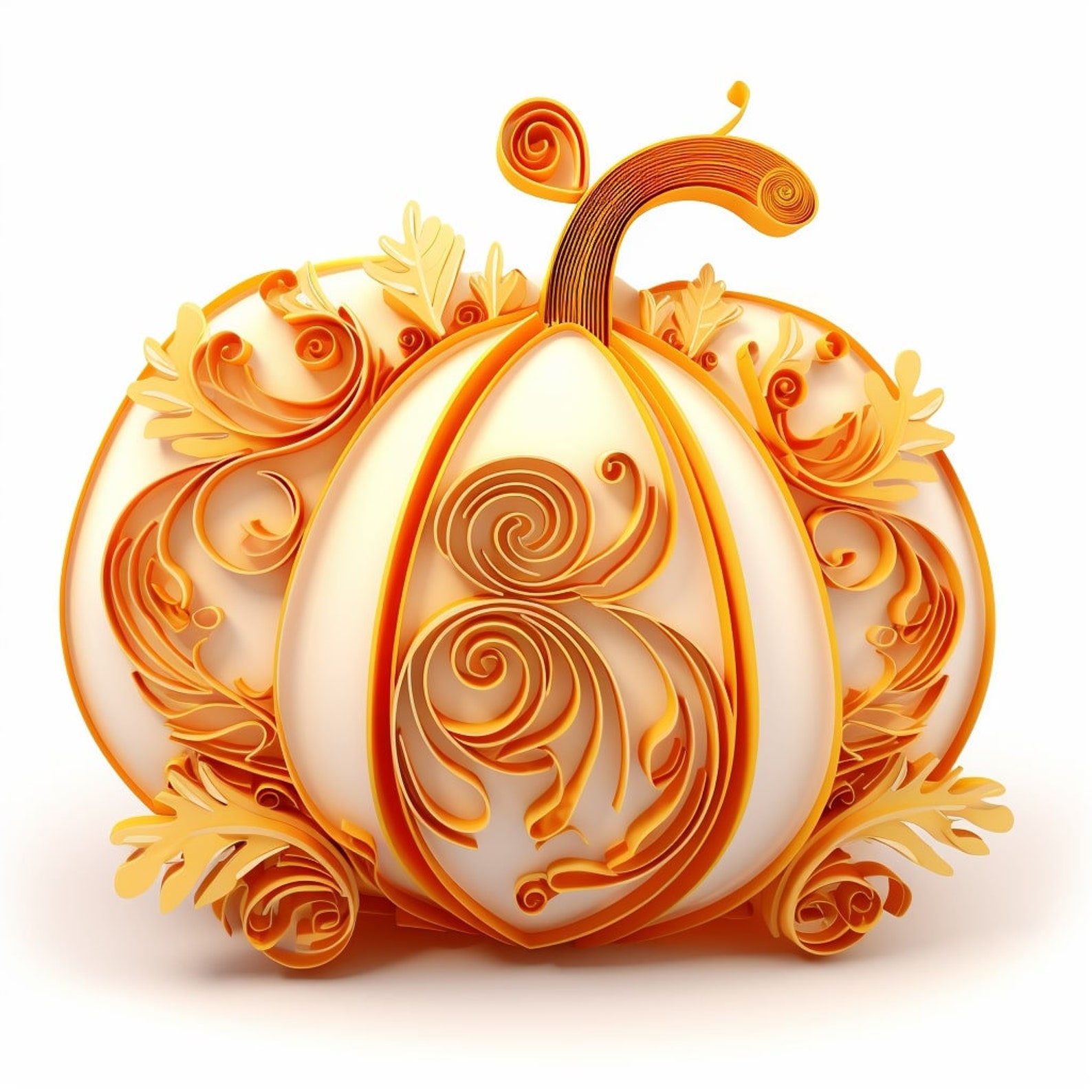 20 Quilling Pumpkins Colorful Holiday Fall Season Clip Art Digital ...