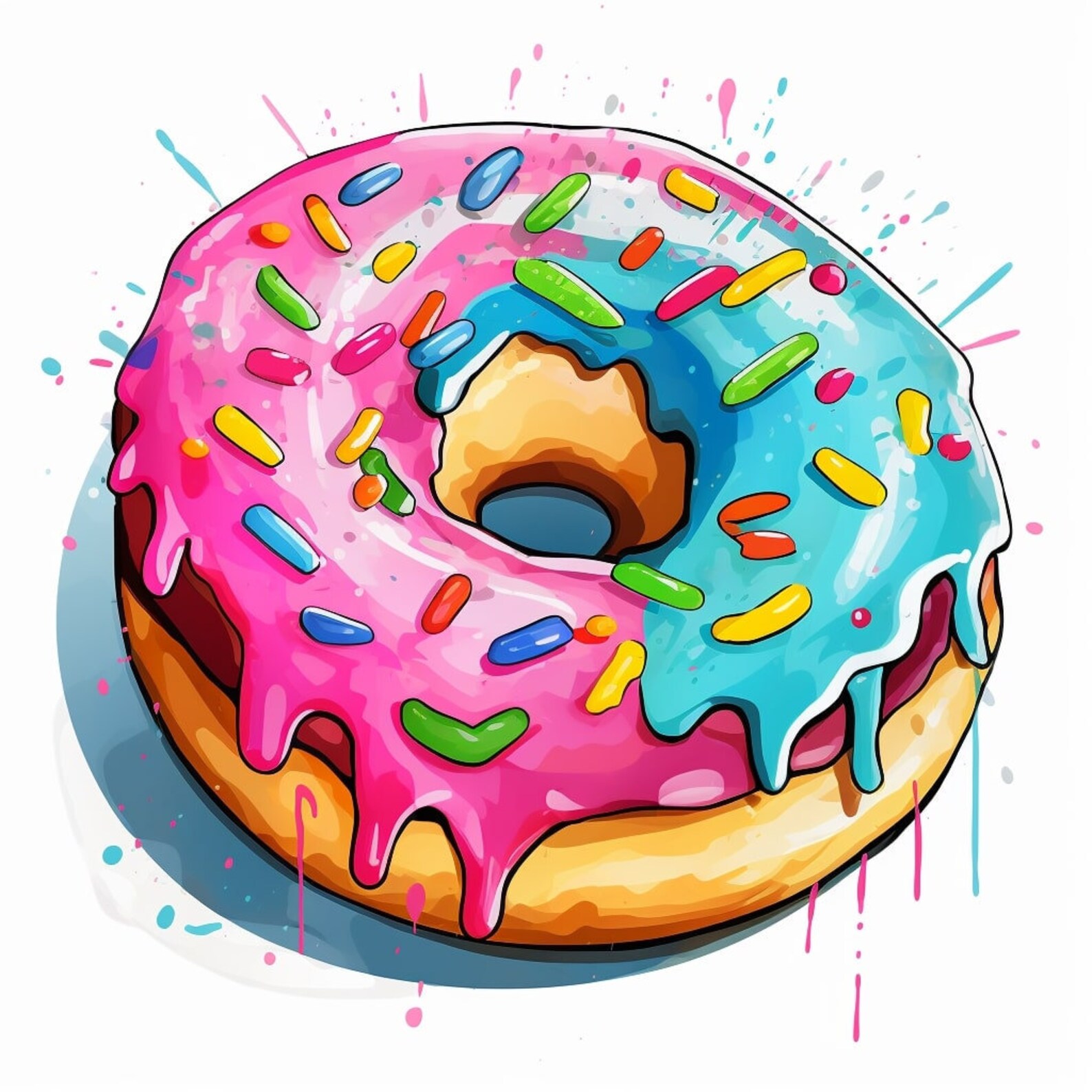 Graffiti Donut Clipart 20 Printable High Quality Jpgs Digital Download ...