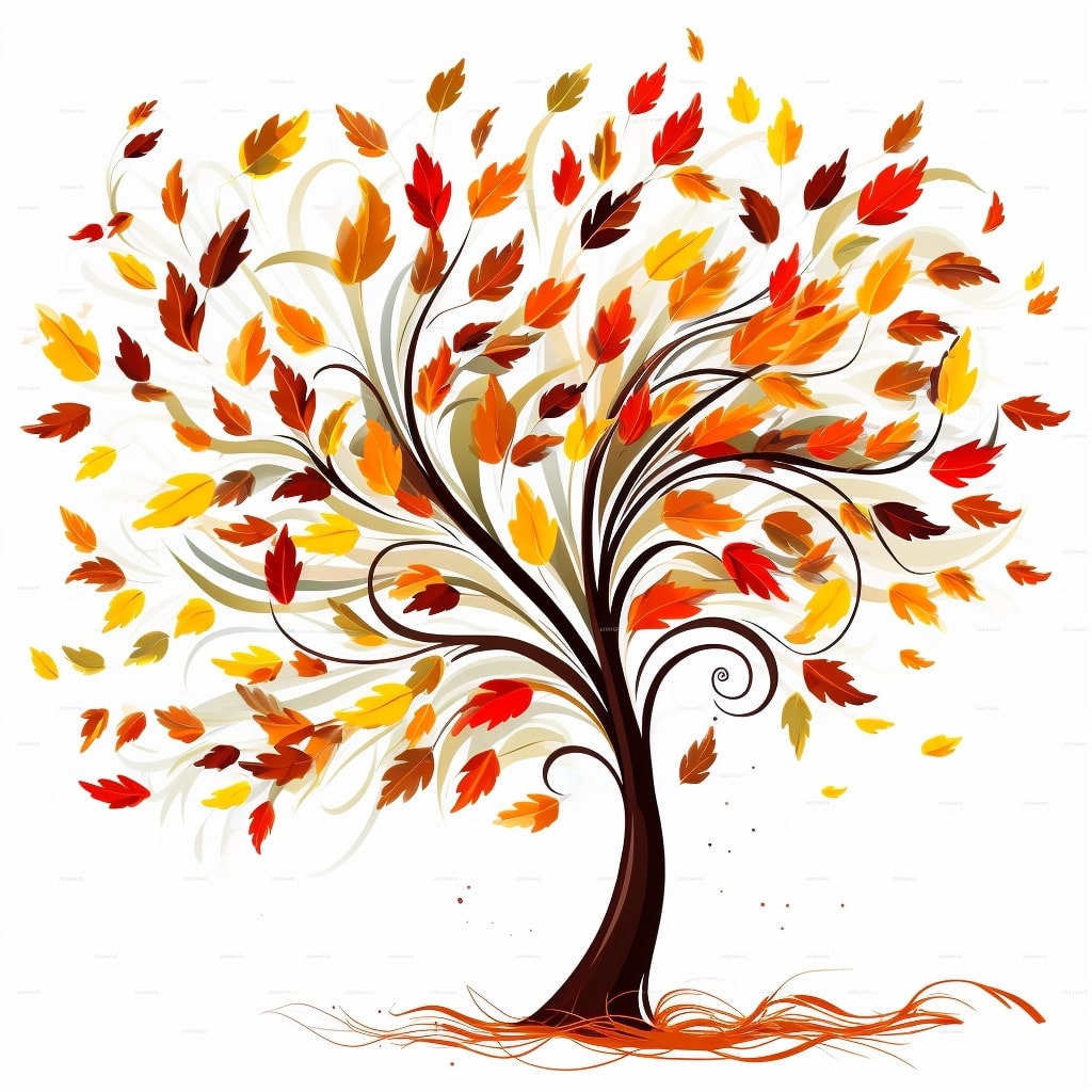 Fall Leaves Tree Autumn Clipart 20 Printable High Quality Jpgs Digital ...