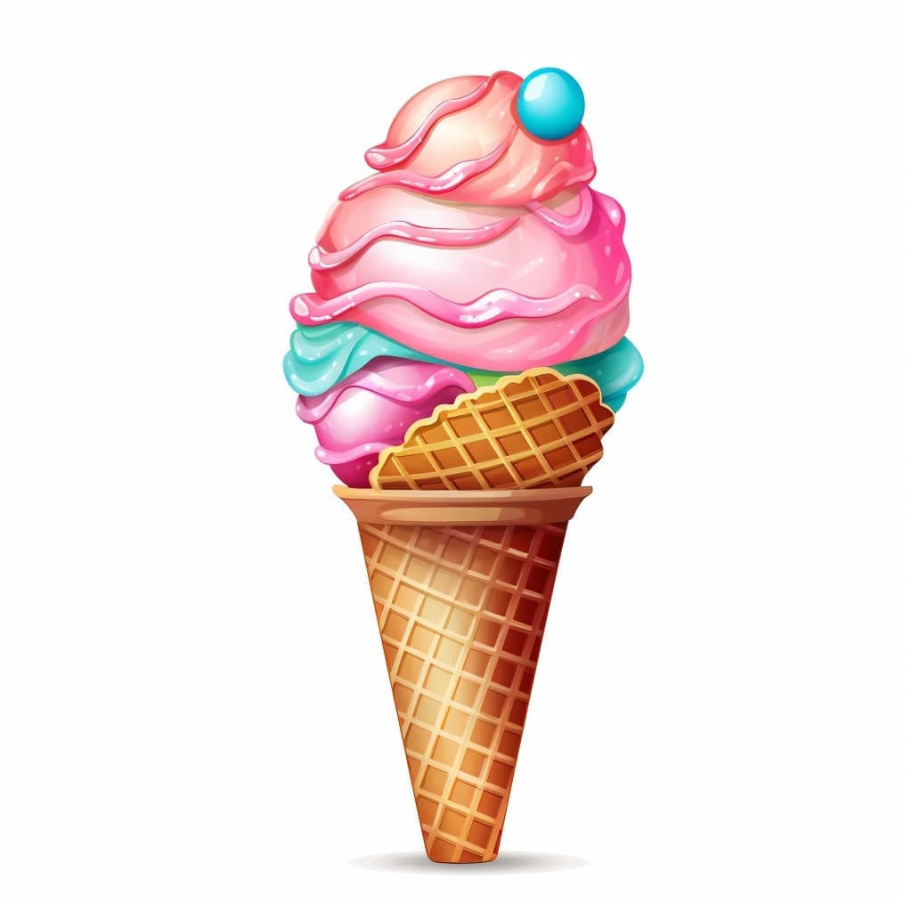 Ice Cream Cone Colorful Clipart Art Printable 20 High Quality Jpgs ...