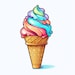 Ice Cream Cone Colorful Clipart Art Printable 20 High Quality Jpgs ...
