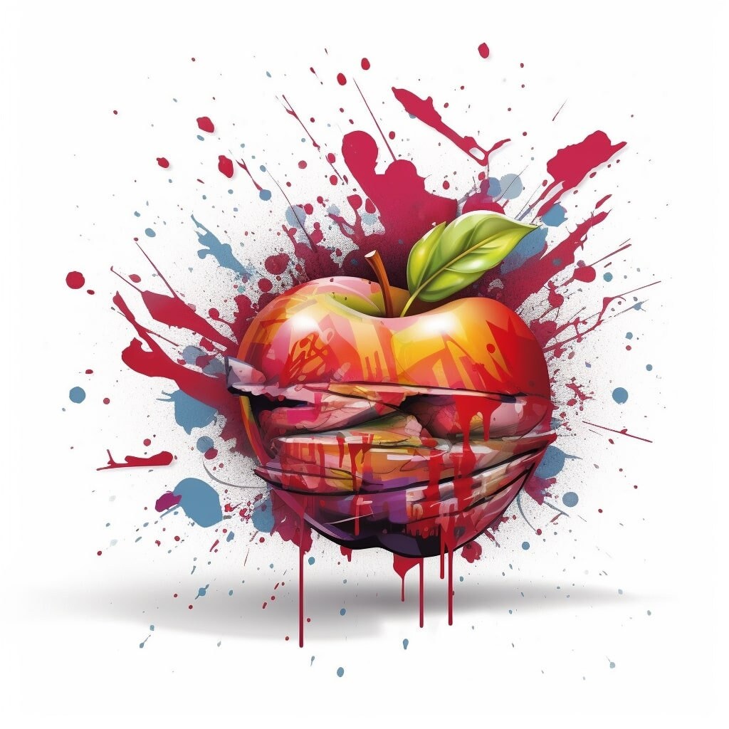 Graffiti Apple Clipart 20 Printable High Quality Jpgs Digital Download ...
