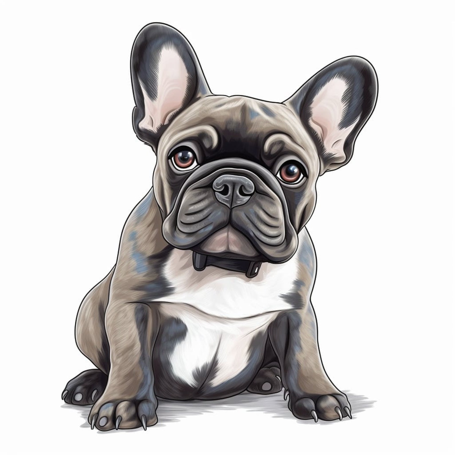 French Bulldog Frenchie Clipart Dog Art Printable 20 Digital - Etsy