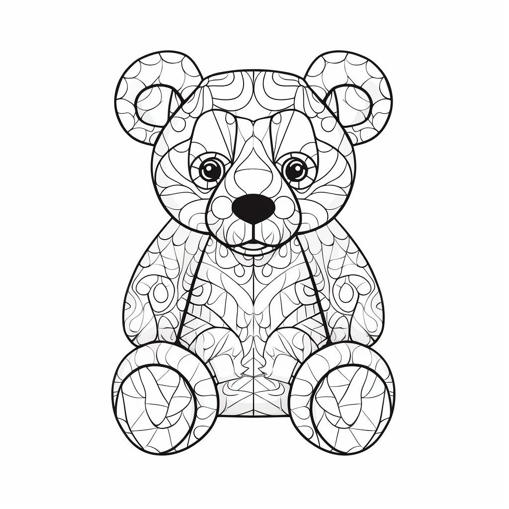 Teddy Bear Simple Coloring Pages 50 Printable Digital Downloads - Etsy