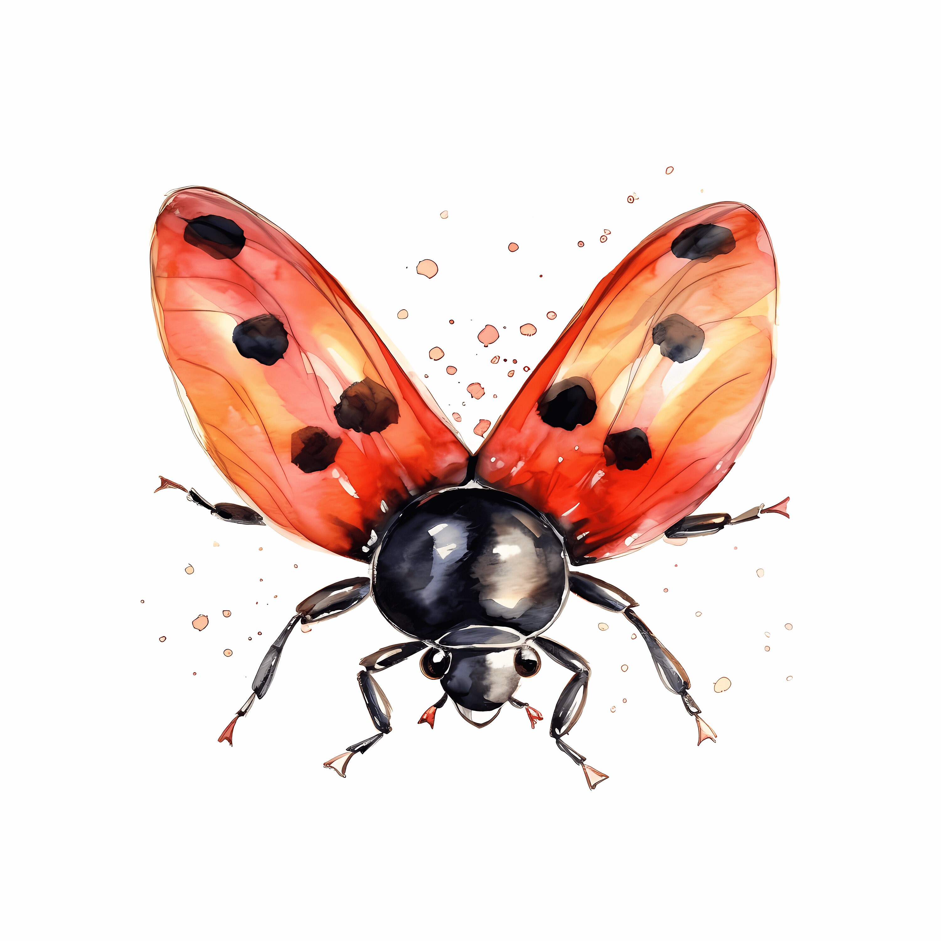 13 Watercolor Ladybug Clipart Images Digital Downloads - Etsy