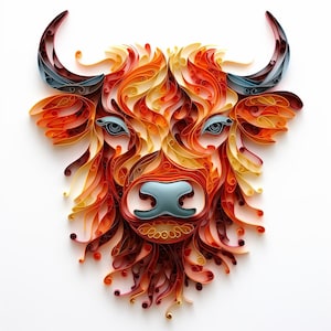 20 Quilling Highland Cow Calf Clip Art Digital Downloads - Etsy