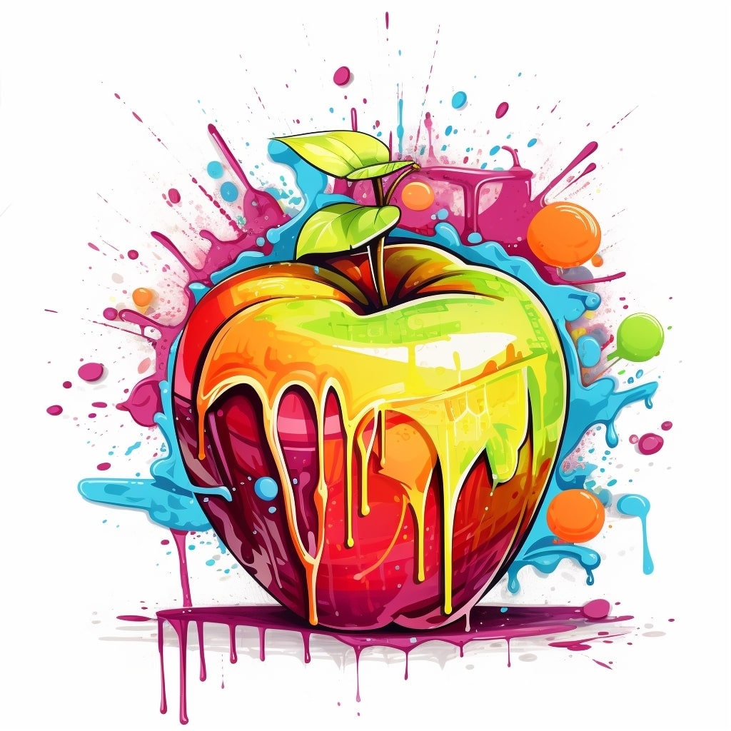 Graffiti Apple Clipart 20 Printable High Quality Jpgs Digital Download ...