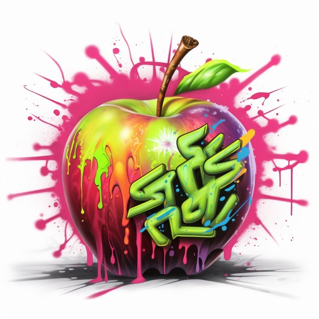 Graffiti Apple Clipart 20 Printable High Quality Jpgs Digital Download ...