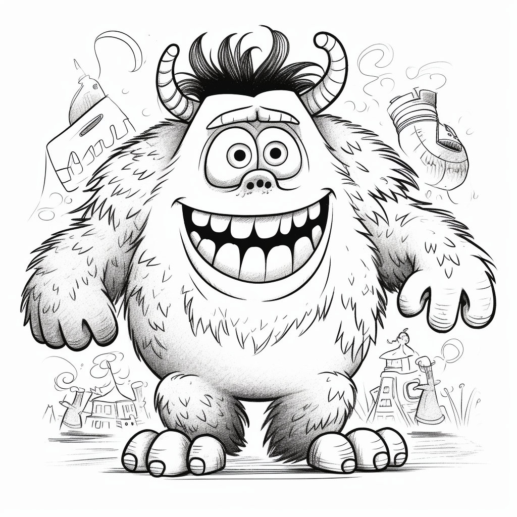 Monster Coloring Book Friendly Funny Printable 50 Digital Downloads - Etsy