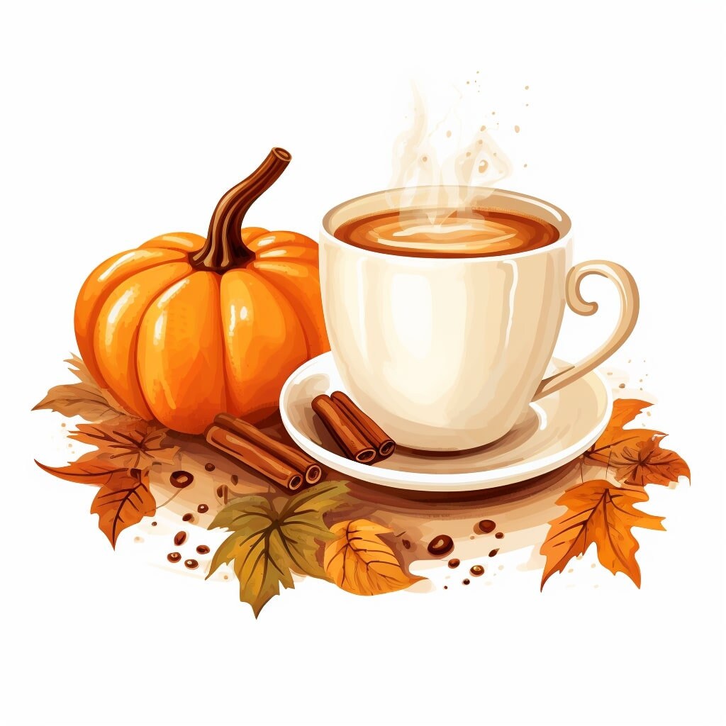 Pumpkin Spice Coffee Latte Clipart Art Printable 20 High Quality Jpgs ...