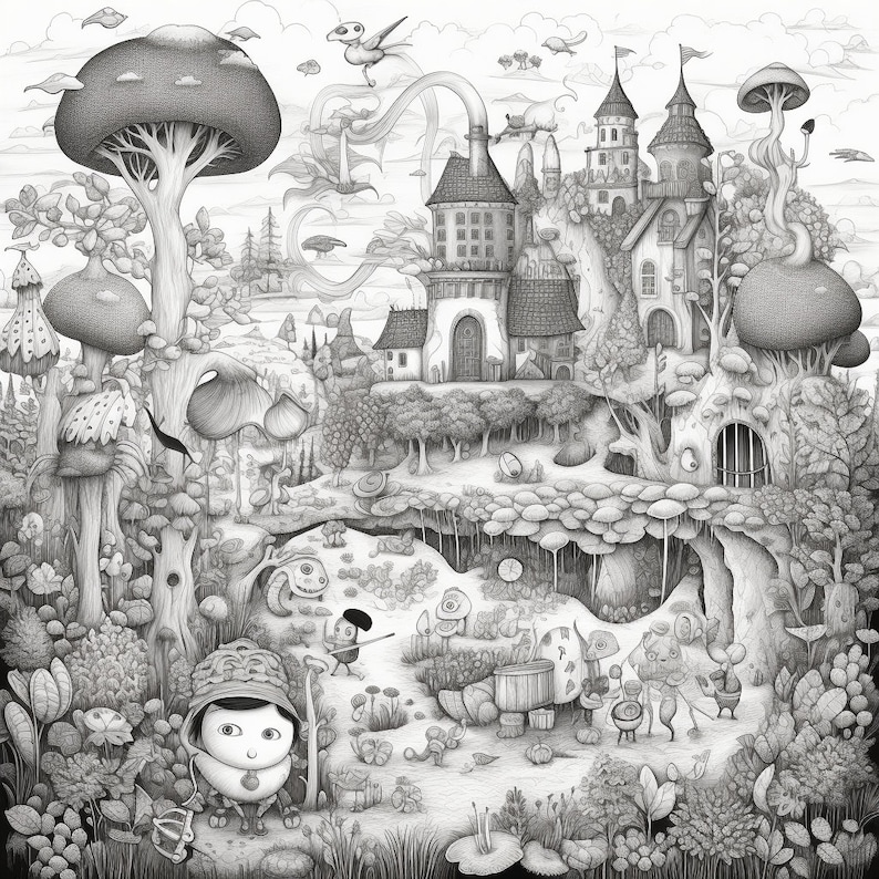 Fantasy Magical Adult Coloring Pages 30 Printable Digital Downloads. - Etsy