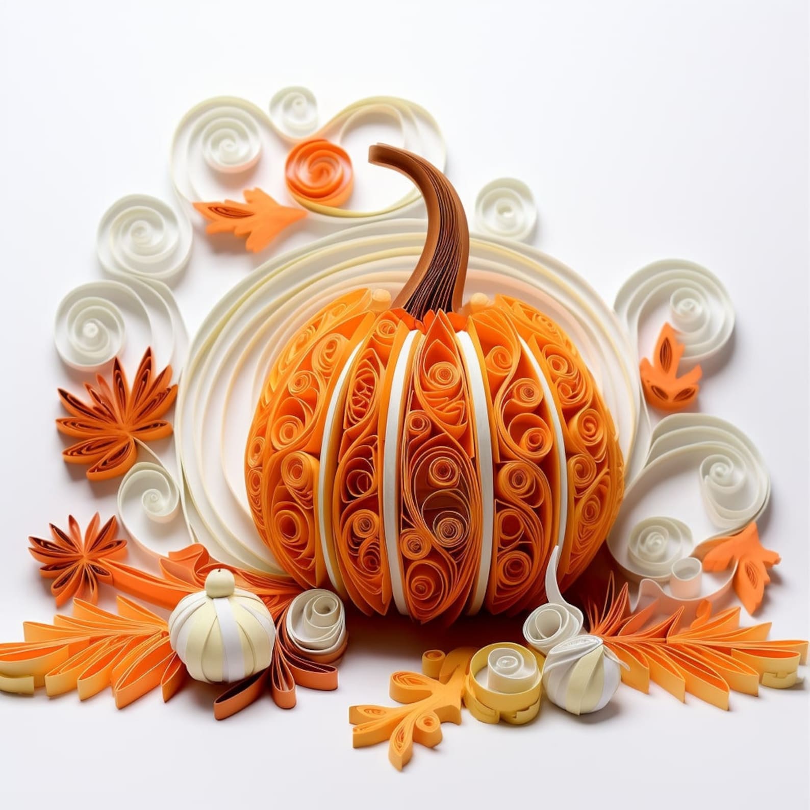 20 Quilling Pumpkins Colorful Holiday Fall Season Clip Art Digital ...