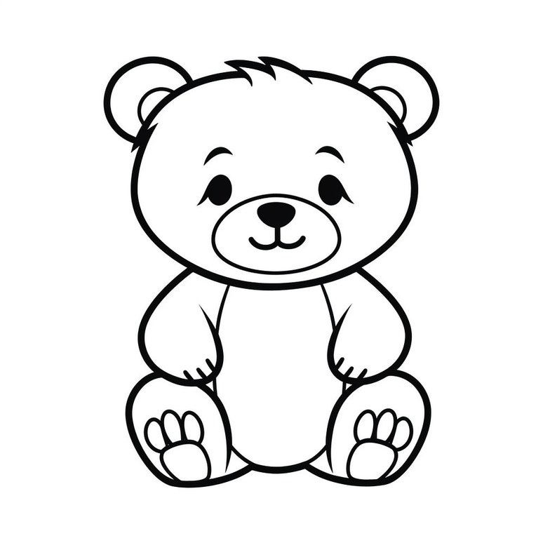 Teddy Bear Simple Coloring Pages 50 Printable Digital Downloads - Etsy