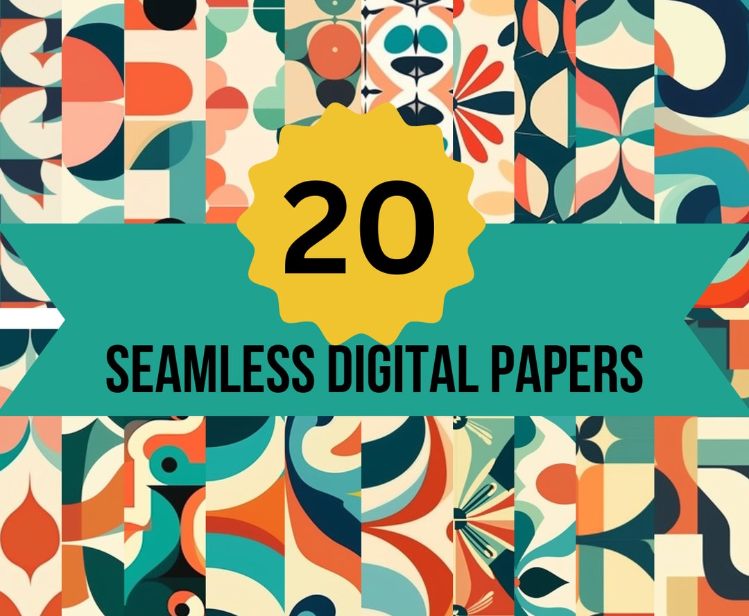 Retro Seamless Paper Patterns 20 Digital Downloads - Etsy