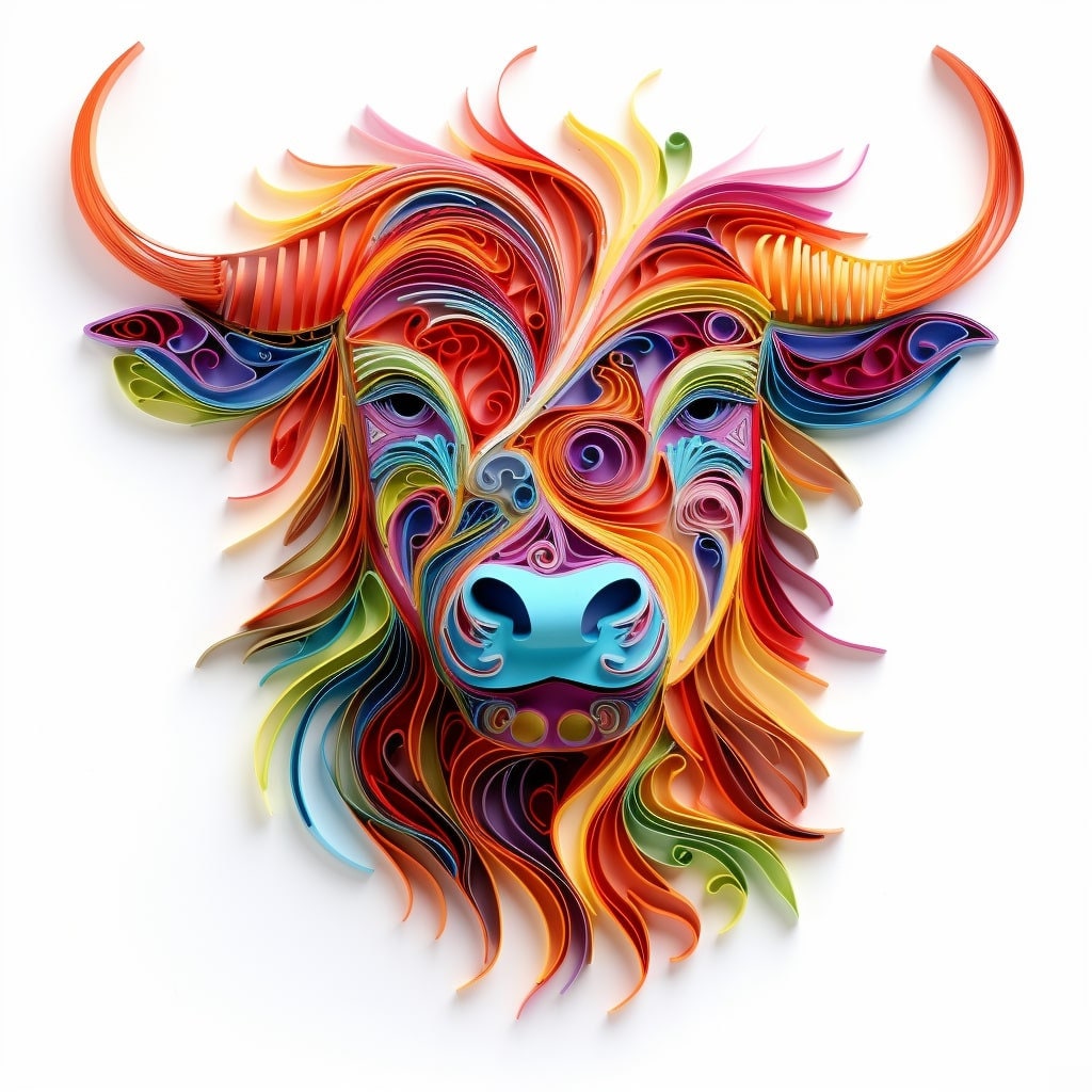 20 Quilling Highland Cow Calf Clip Art Digital Downloads - Etsy Australia