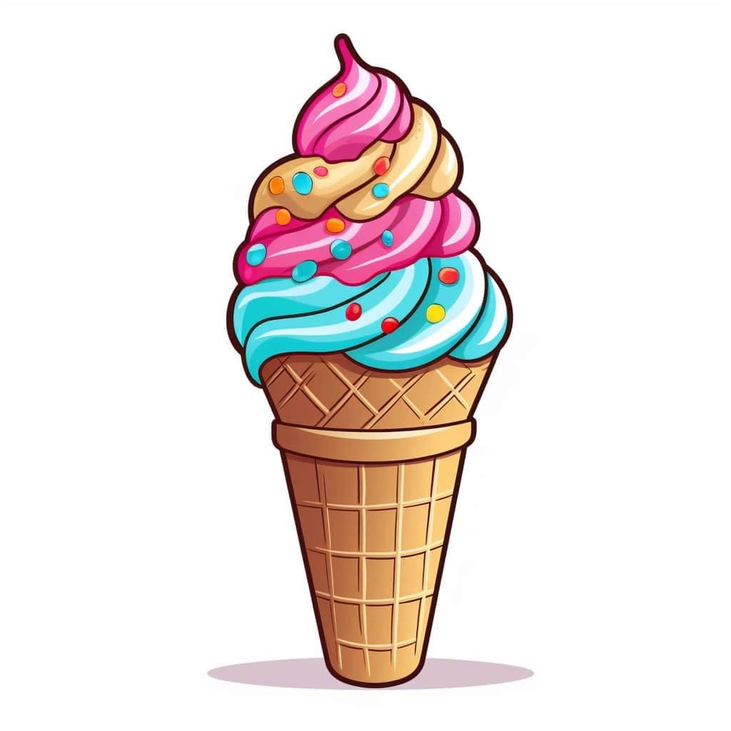 Ice Cream Cone Colorful Clipart Art Printable 20 High Quality Jpgs ...