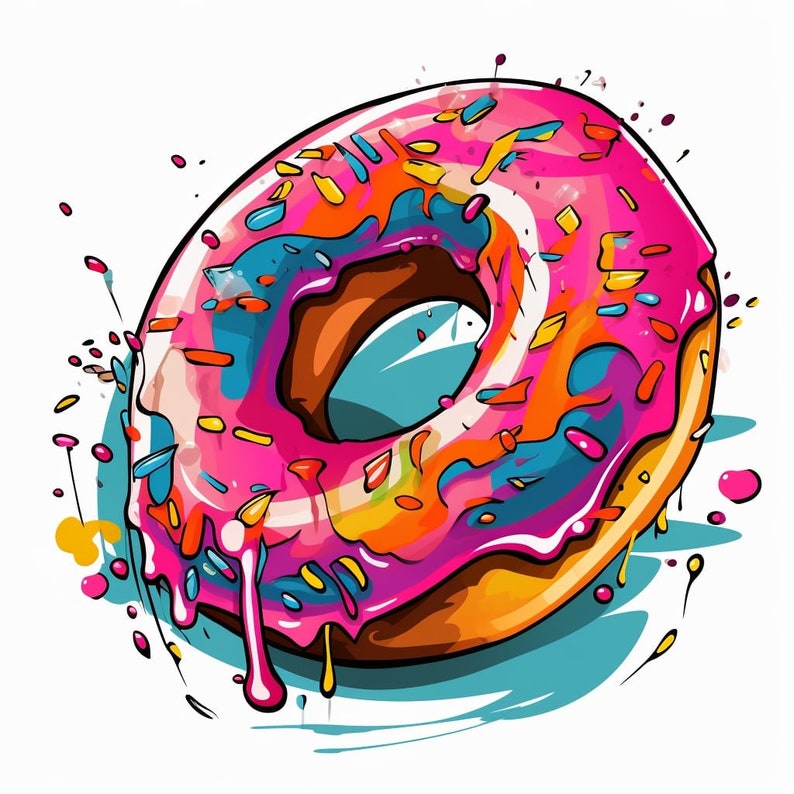 Graffiti Donut Clipart 20 Printable High Quality Jpgs Digital Download ...