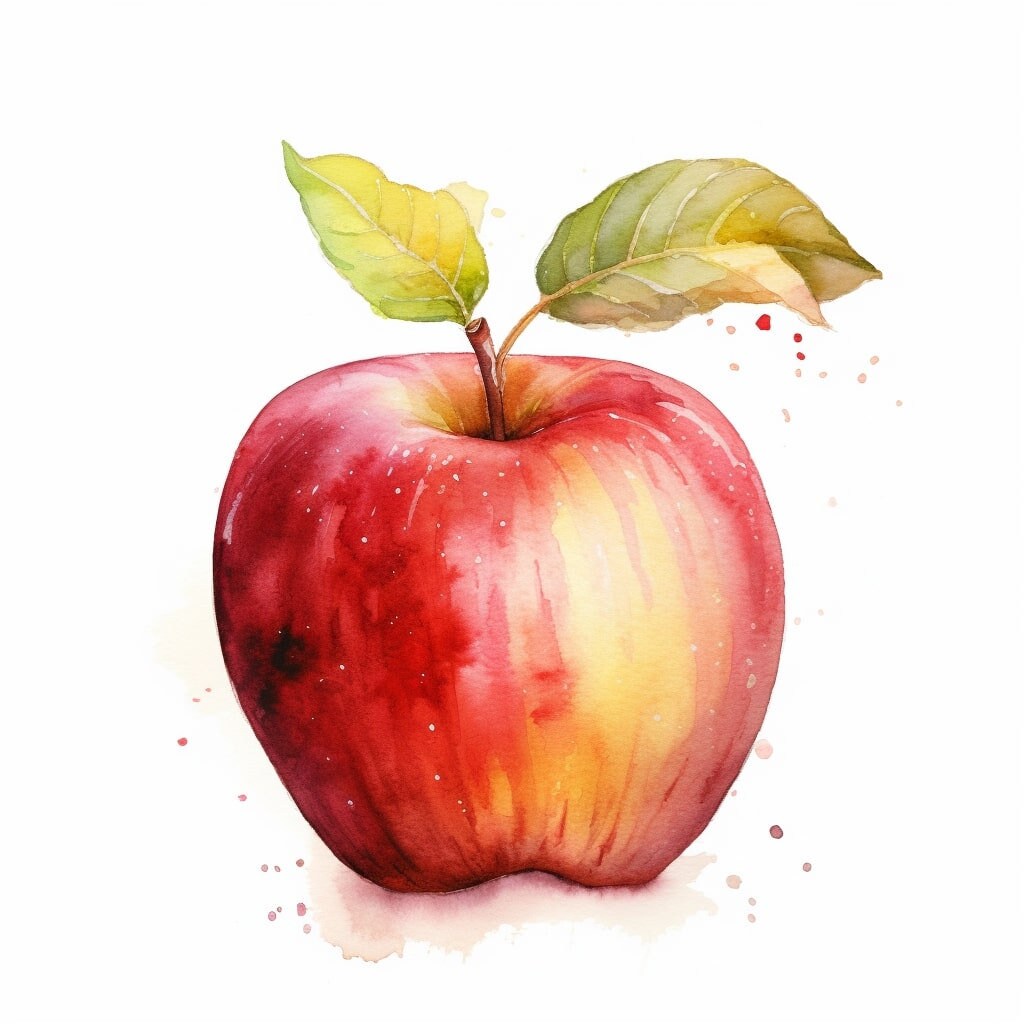 Watercolor Apple Clipart 20 Printable High Quality Jpgs Digital ...