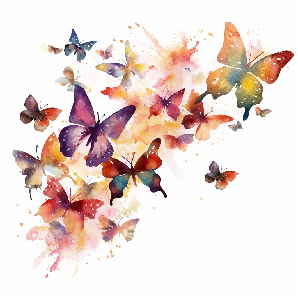 20 Watercolor Butterfly Clipart Swarms of Butterflies Printable JPG ...