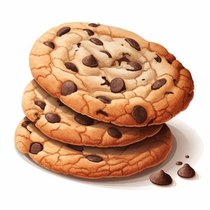 Chocolate Chip Cookie Clipart 20 Printable High Quality Jpgs Digital ...