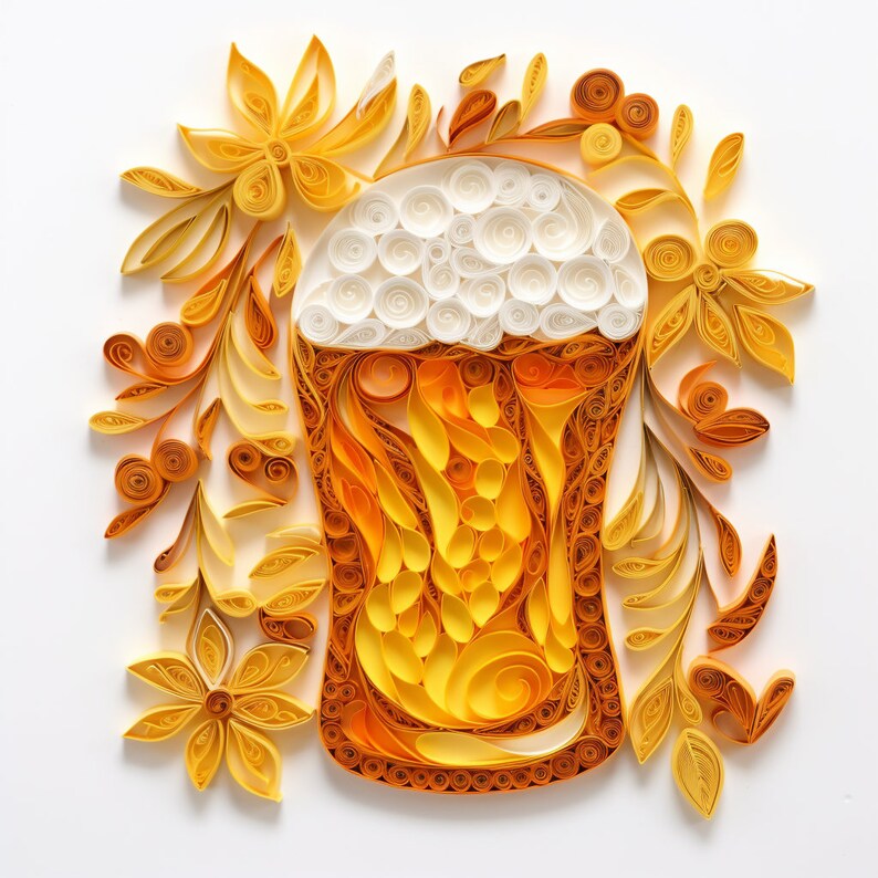 20 Quilling Floral Beer Flower Clip Art Digital Downloads - Etsy