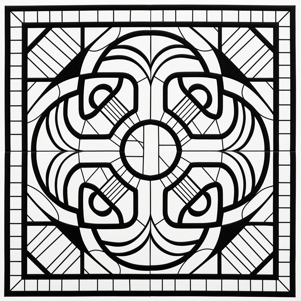 Quilting Patchwork Printable Adult Coloring Page 101 Digital - Etsy