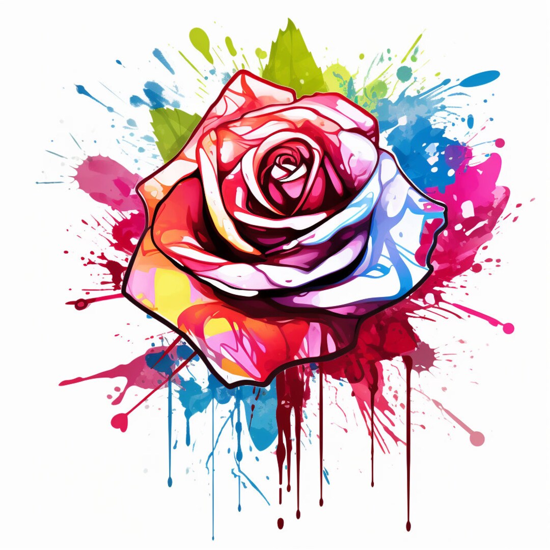 Graffiti Rose Petal Clipart 20 Printable High Quality Jpgs Digital ...