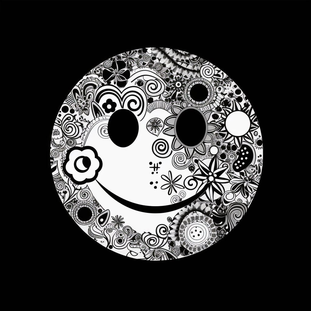 Smiley Smiling Face Paisley Mandala 50 Adult Coloring Page Instant ...