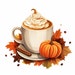 Pumpkin Spice Coffee Latte Clipart Art Printable 20 High Quality Jpgs ...